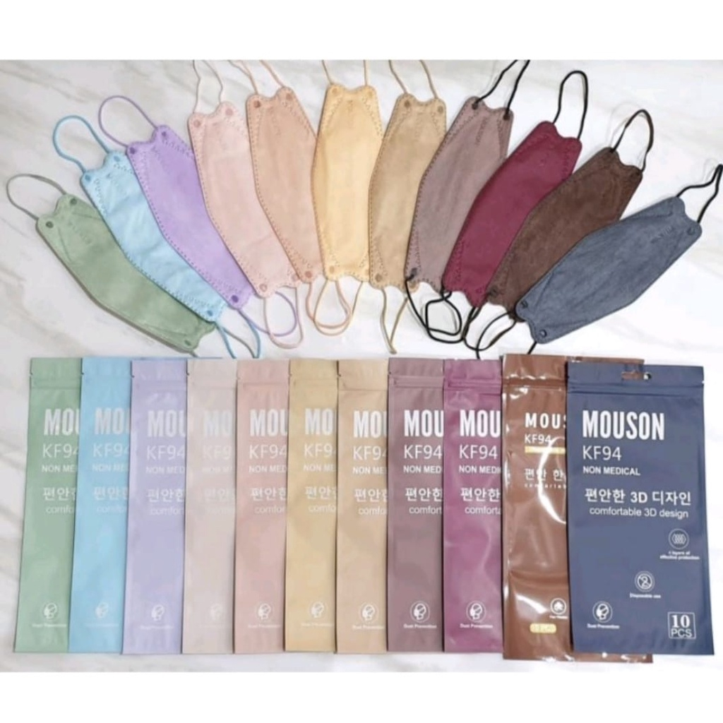 Jual [10PCS] MASKER KF94 MOUSON WARNA/ MASKER KF94 4PLY / MASKER WARNA ...