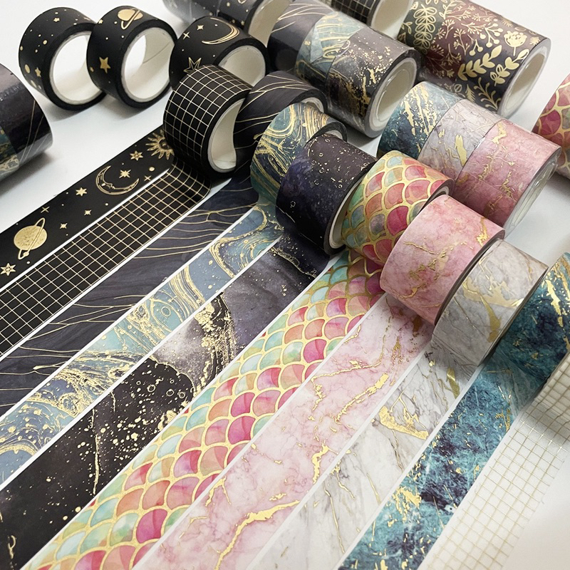 Jual (READY) 24 ROLL PREMIUM CLASSIC GOLD FOIL WASHI TAPE SET | marble ...