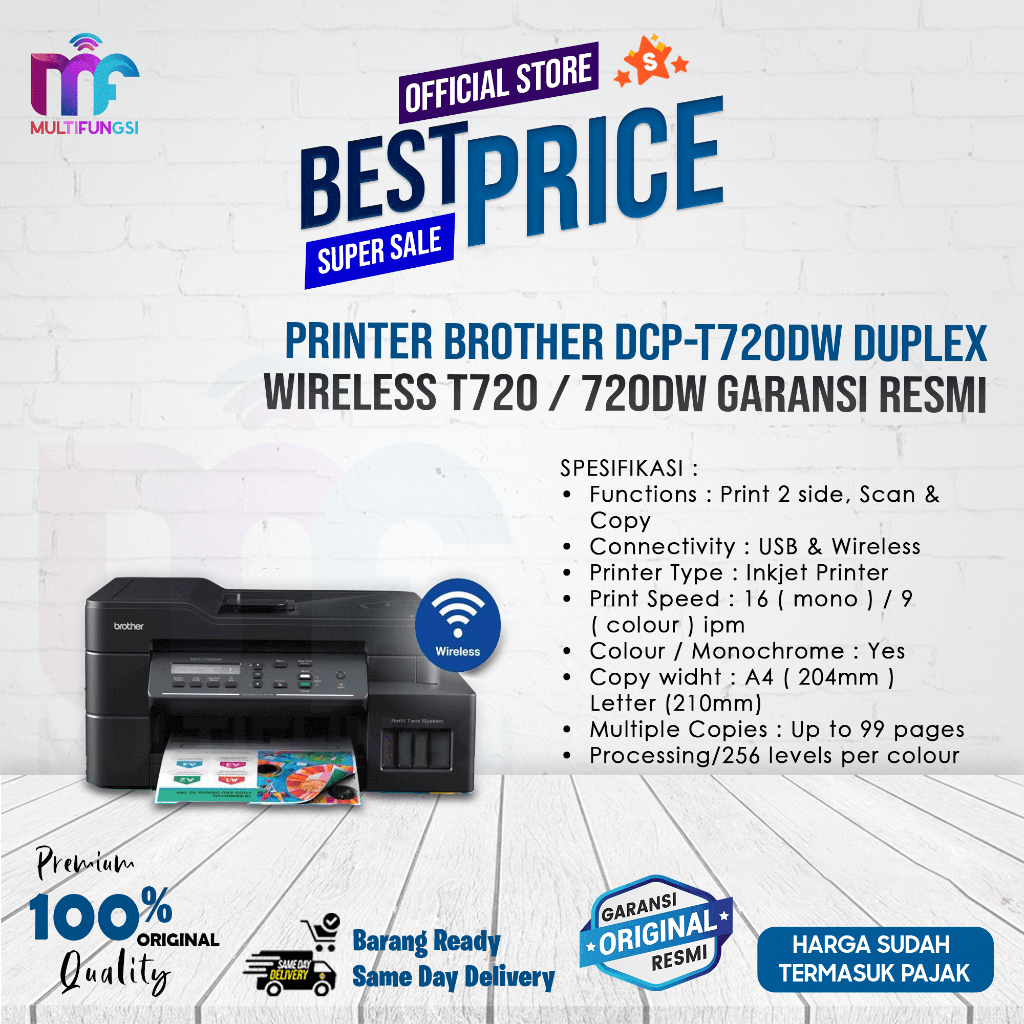 Jual Printer Brother DCP-T720DW Duplex Wireless T720 / 720DW Garansi ...