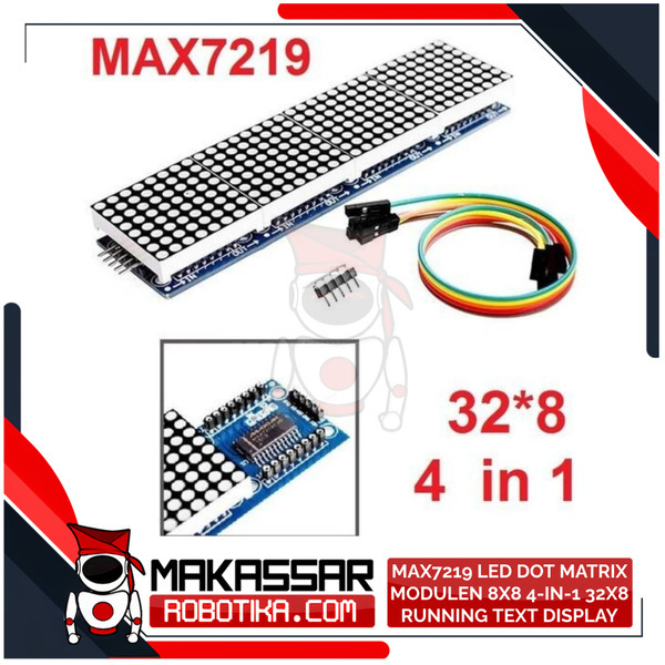 Jual MAX7219 LED DOT MATRIX MODULEN 8X8 4-IN-1 32X8 RUNNING TEXT DISPLAY | Shopee Indonesia