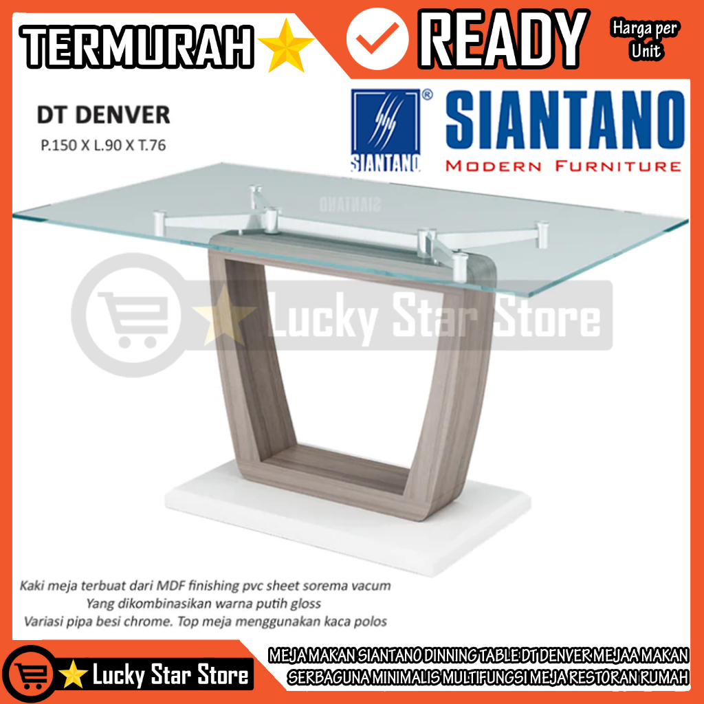 Jual [Kargo] DINNING TABLE MEJA MAKAN MINIMALIS DT DENVER SIANTANO ...