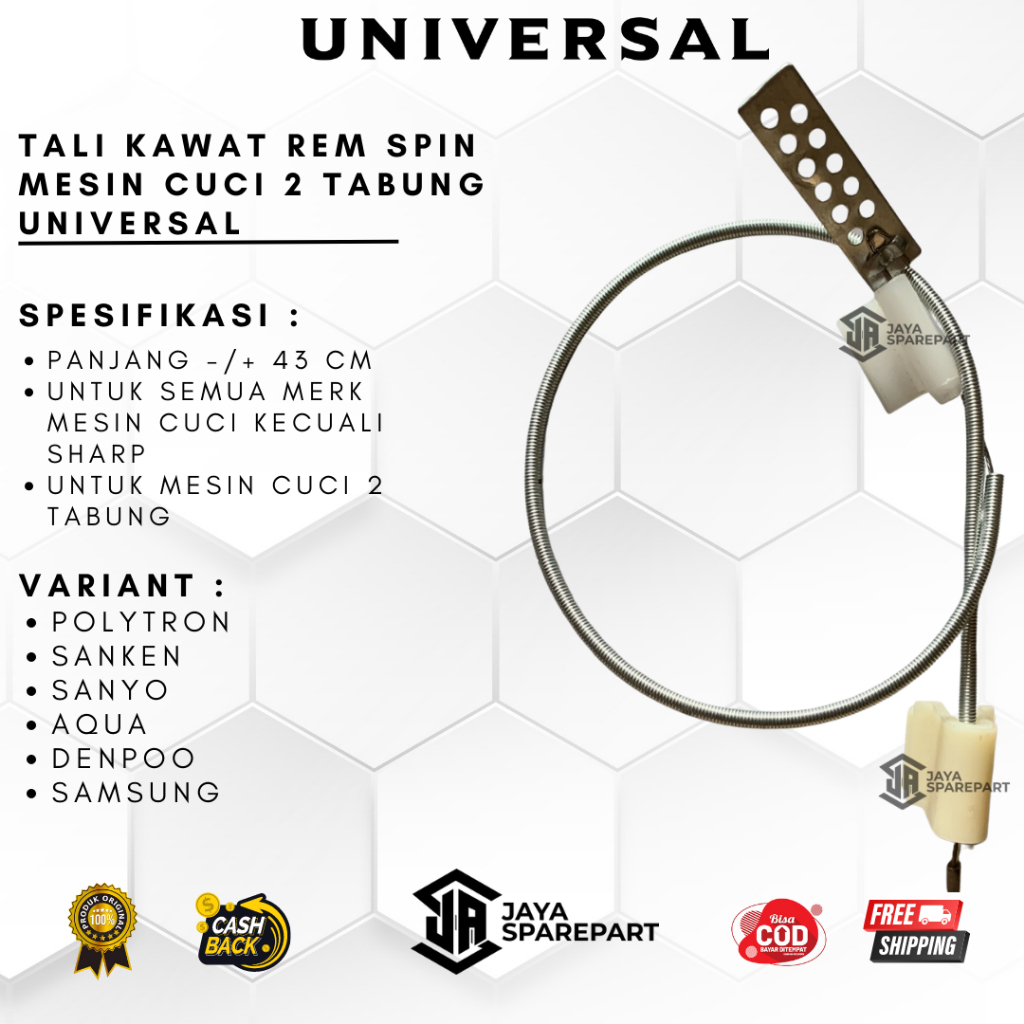 Jual Tali kawat Rem Spin Pengering Mesin Cuci Polytron Universal 2 ...