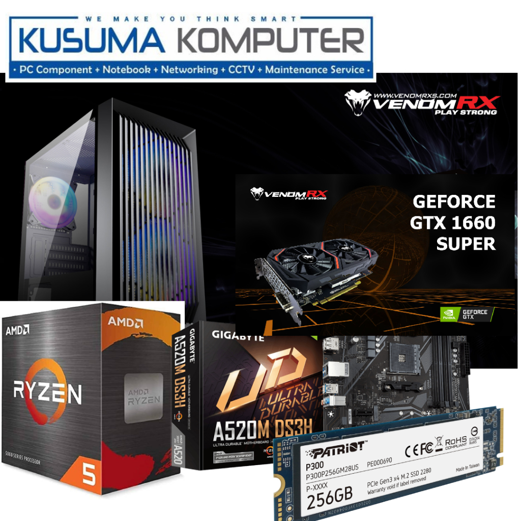 Jual KOMPUTER PC GAMING AMD Ryzen 5500 / GTX 1660 TI / SSD 256GB NVMe ...