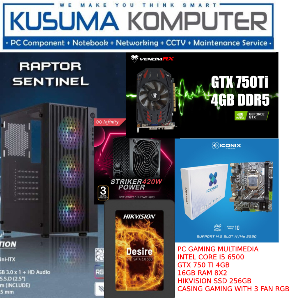 Jual PC Rakitan Gaming Intel Core i5 6500 / GTX 750 TI 4GB / 16GB RAM ...