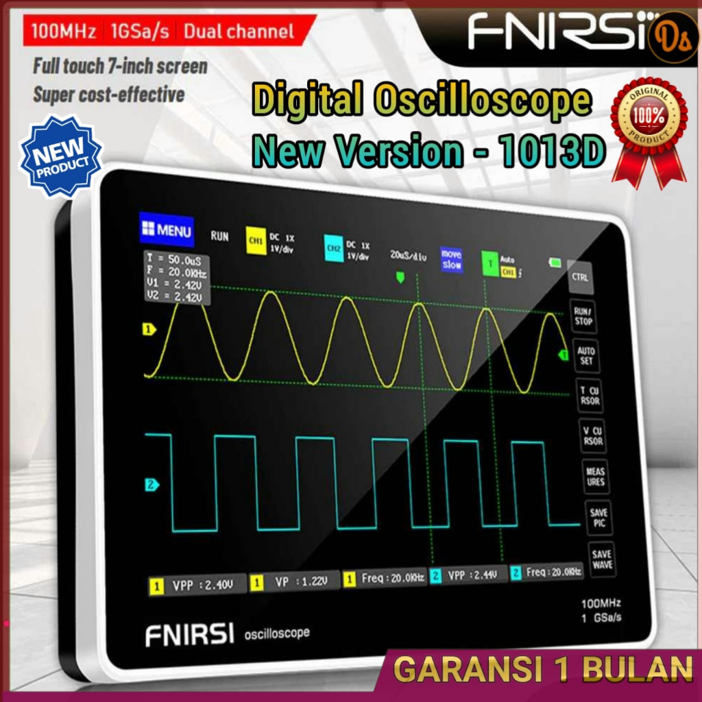 Jual ORIGINAL FNIRSI Digital Oscilloscope Handheld 100MHz 100Gsa/s New ...
