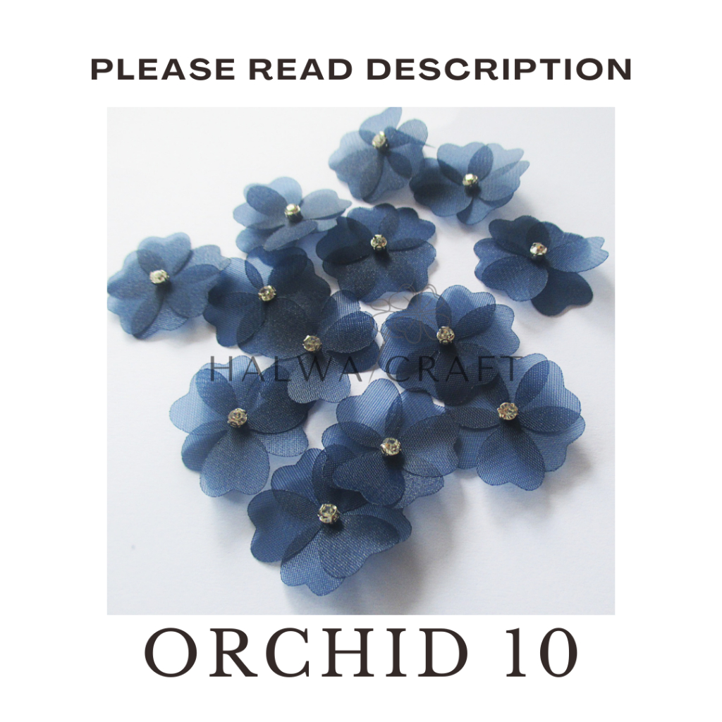 Jual [ORCHID] Bunga 3D Organza/ Satin Untuk Payet Baju/Kebaya, Bahan ...