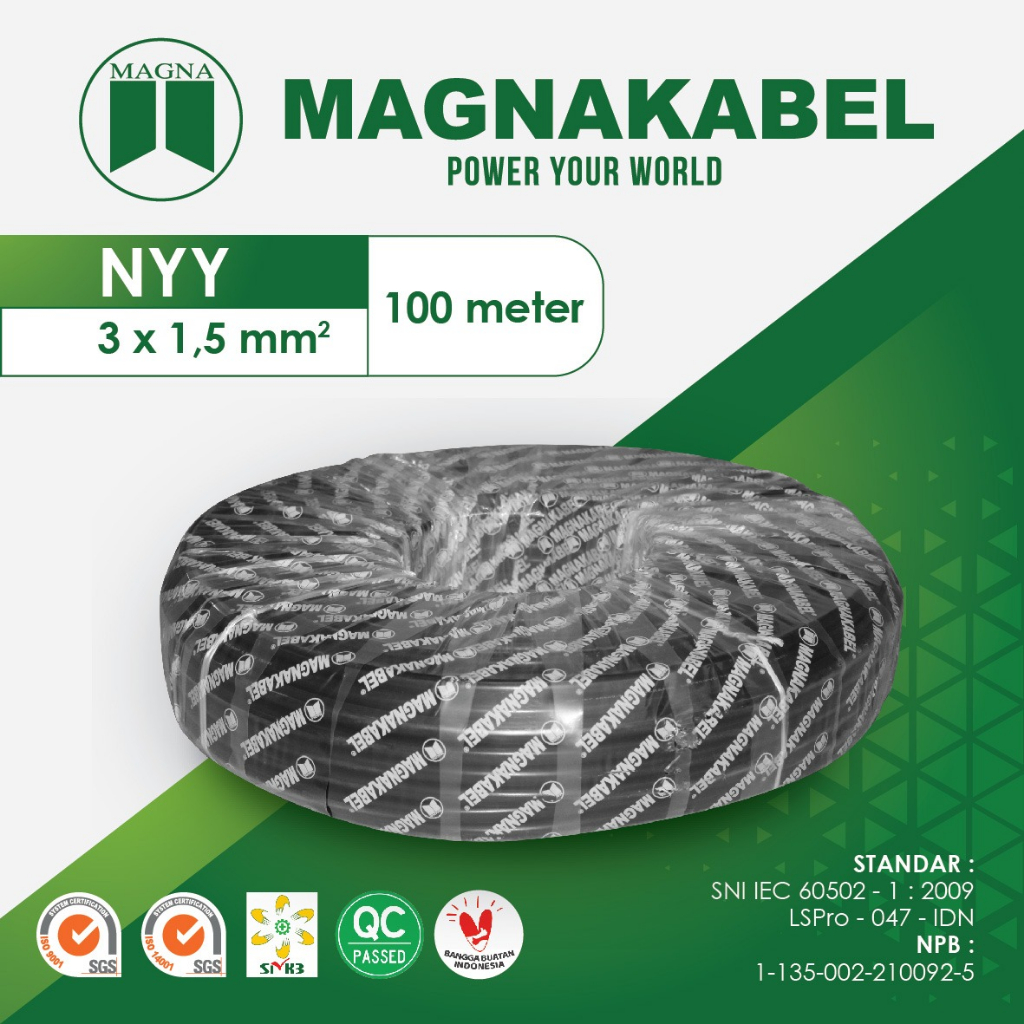 Jual Kabel NYY 3x1.5 mm² 100 Meter Magnakabel - Kabel Tanam - Kabel ...