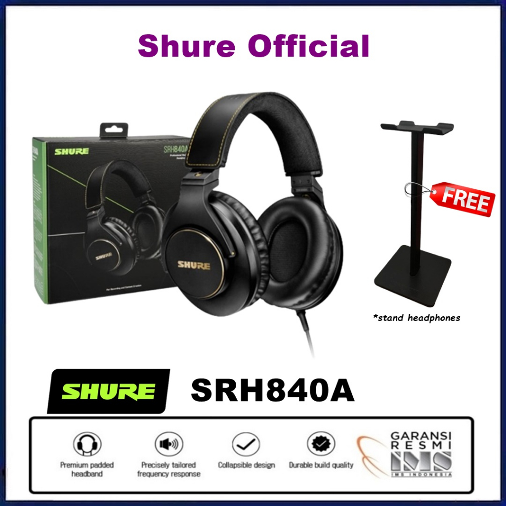 Jual Shure SRH840A SRH840 SRH 840 Professional Studio Headphones ...