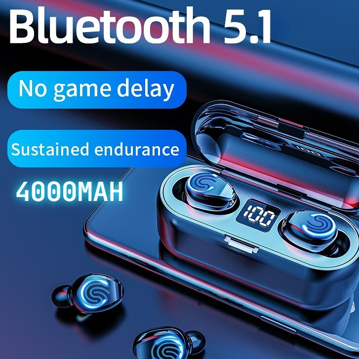 Jual [COD] F9-8 Bluetooth headset digital display wireless competitive ...