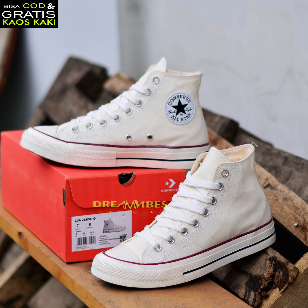 Jual SEPATU CONVERSE 70S HI PARCHMENT ALL STAR BASIC PUTIH SEPATU ...