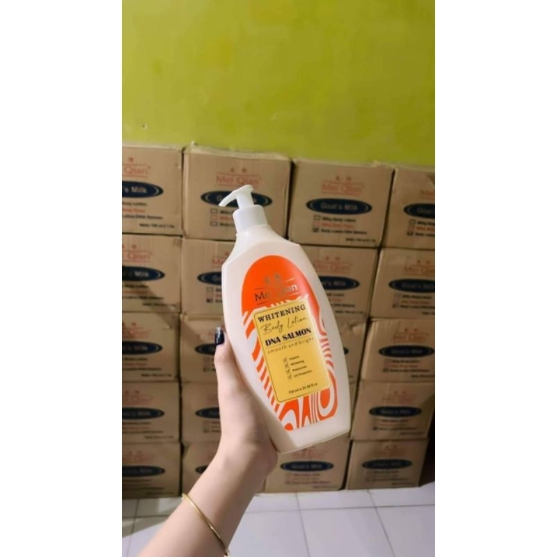 Jual MEI QIAN WHITENING BODY LOTION DNA SALMON 750ML | Shopee Indonesia