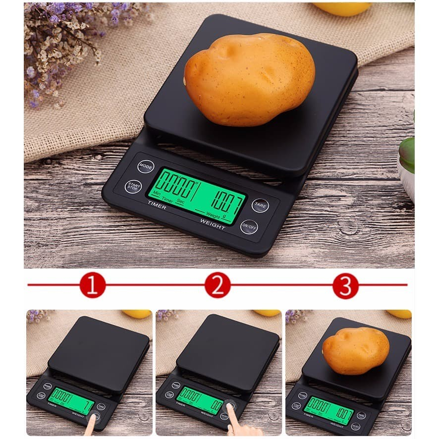 Jual Timbangan Digital Kopi Coffee Scale Timer 3kg 0.1 pour over V60 ...