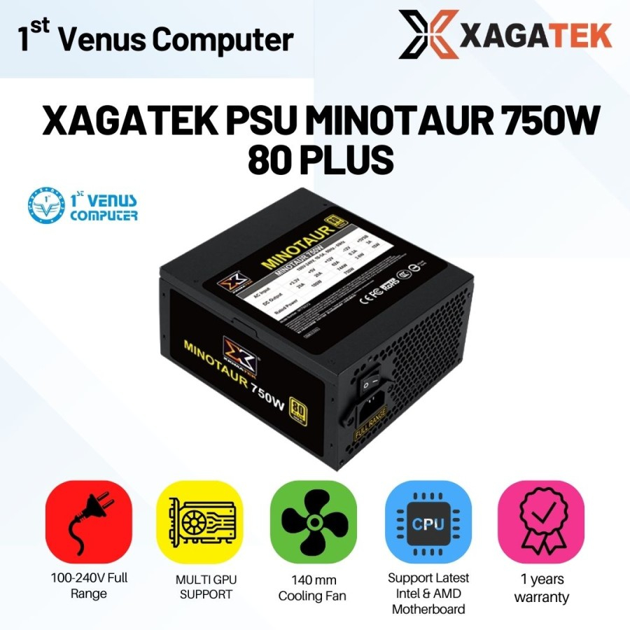 Jual XAGATEK PSU MINOTAUR 750W 80 PLUS GOLD XIGMATEK/PSU08-XAG | Shopee Indonesia