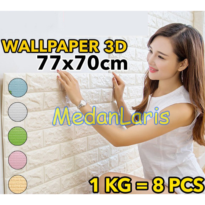 Jual Boleh COD Ready Stok Wallpaper Foam 3D Stiker Dinding Motif Bata 70cm x 77cm Wall Paper ...