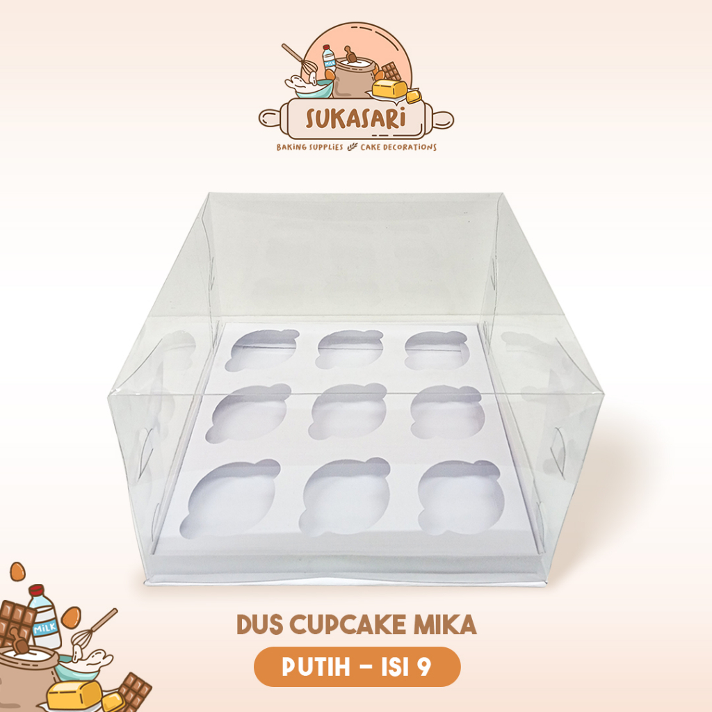 Jual Sukasari - Dus Mika Cupcake Warna Putih / Kotak Cupcake Mika / Dus ...