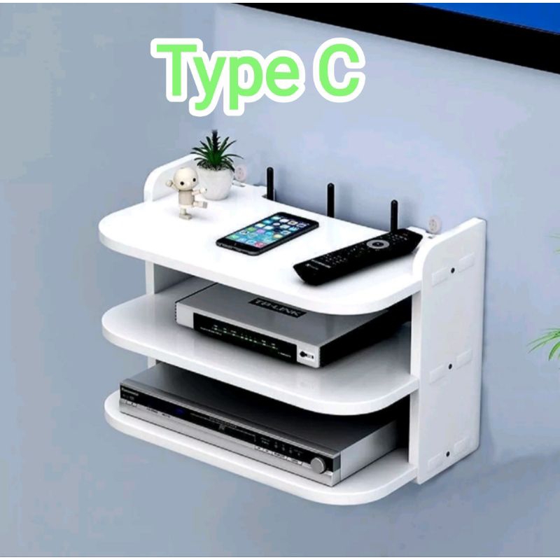 Jual Rak dinding tempel minimalis router wifi organizer remote set top ...