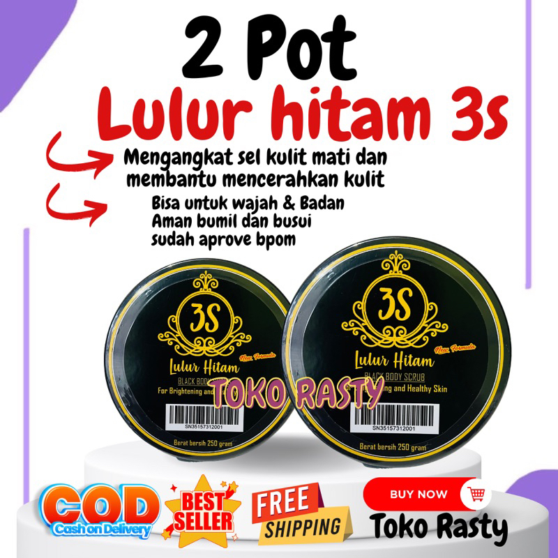 Jual LULUR HITAM 3S ISI 2 POT ORIGINAL DARI SAMARINDA | Shopee Indonesia