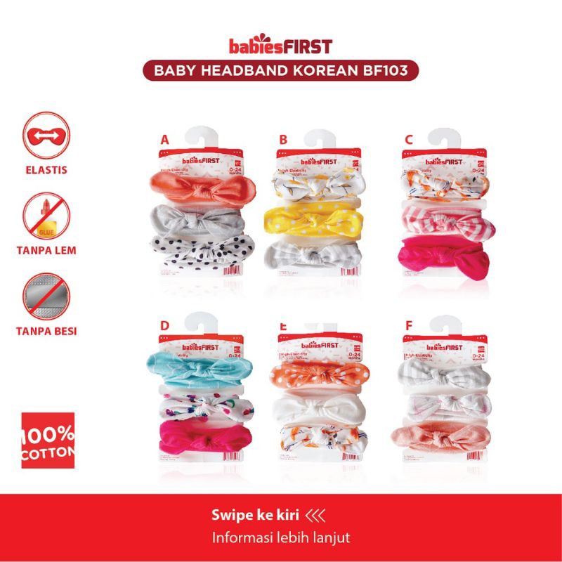 Jual BabiesFIRST HEADBAND KORES ISI 3 TIPE BF101 DAN BF103 | Shopee ...