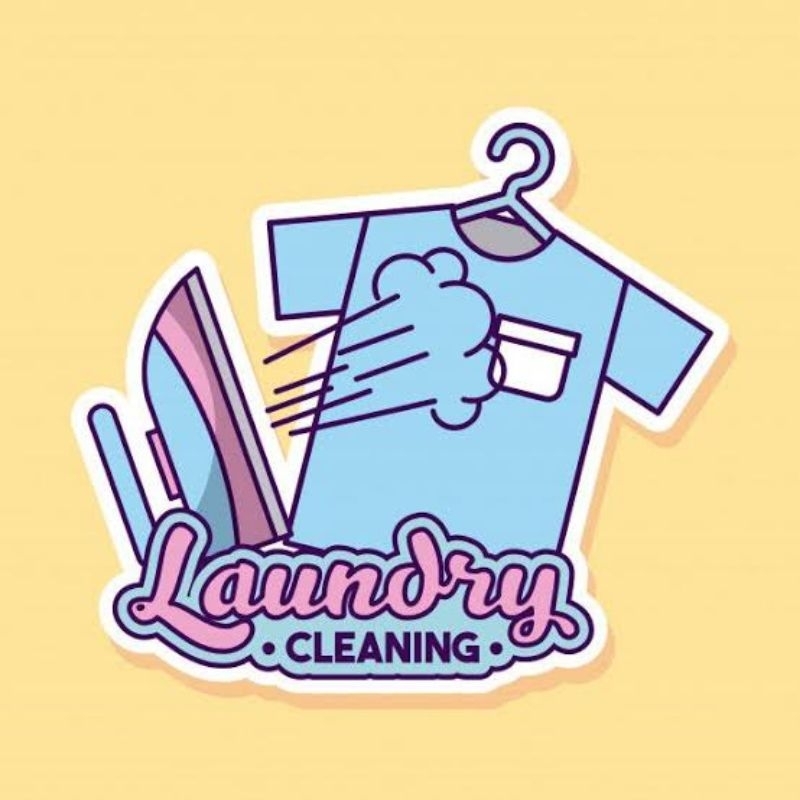 Jual stiker laundry ukuran 1 meter besar (bisa riquest pake nama ...