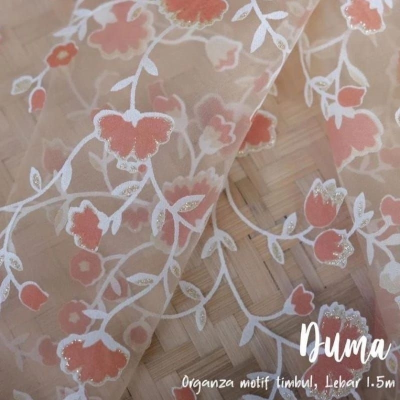 Jual Kain Organza Motif 3D | Bahan Organza Motif | Bahan gaun busana ...