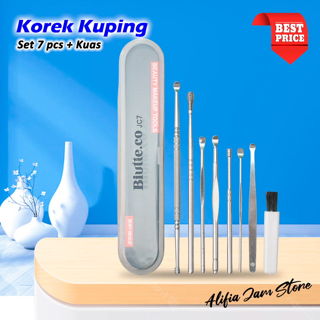 Jual Korek Kuping Pembersih Telinga Set Stainless Steel Anti Karat Ear ...