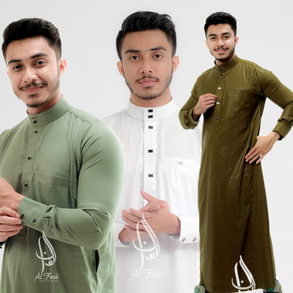 Jual jubah pria gamis pria jubah mewah alfaan bordir jubah hitam jubah ...