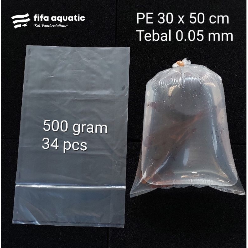 Jual Kantong Plastik PE 30x50 packing ikan hias / makanan | Shopee ...