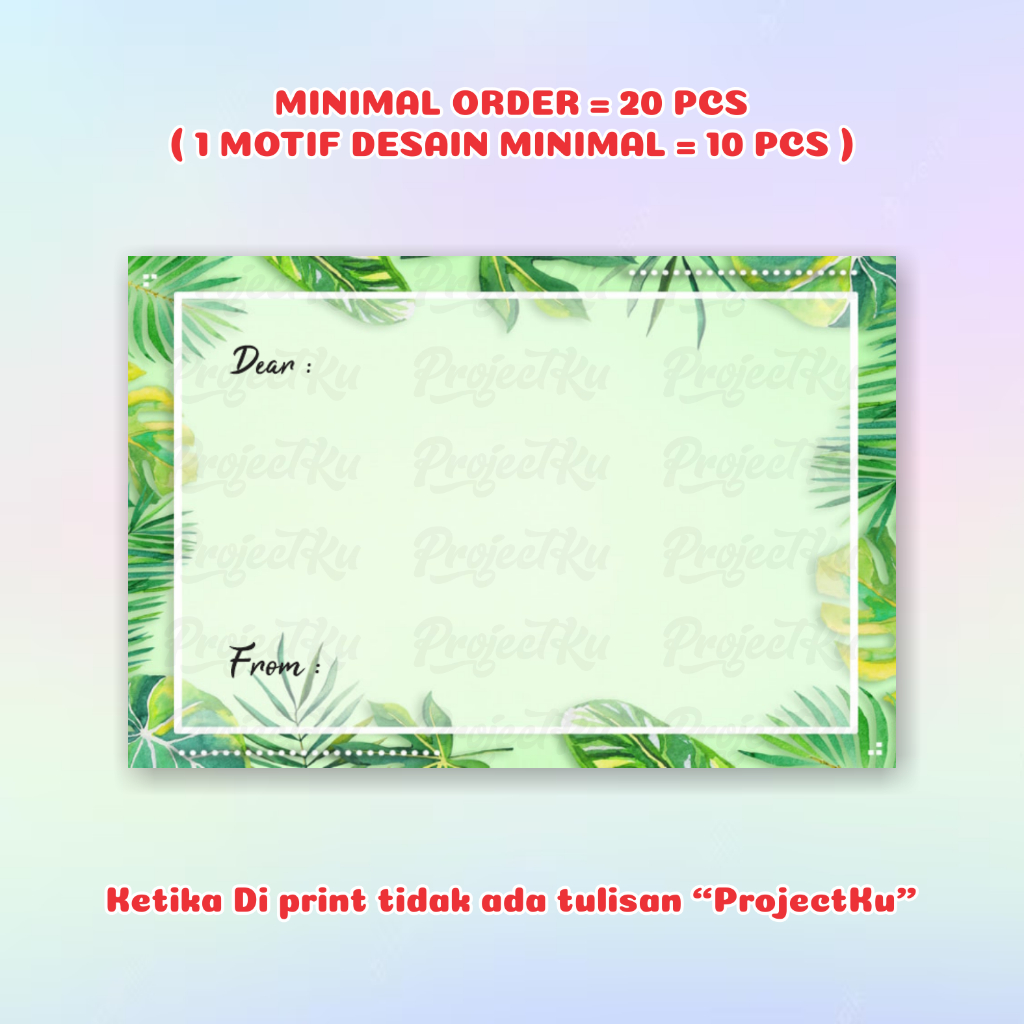 Jual Greeting Card POLOS Ukuran 10x6,5 cm - Gift Card - Kartu Ucapan ...