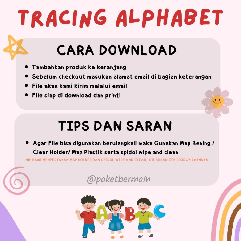 Jual [PDF] 26 PAGE ALPHABET TRACING / BELAJAR MENULIS HURUF ABJAD/ ABC ...