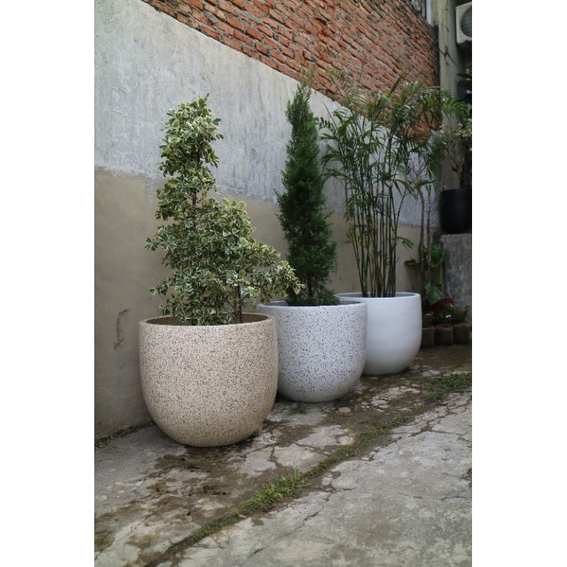 Jual Pot Terakota Besar 60cm Minimalis Modern Model Kapsul D60T50 ...
