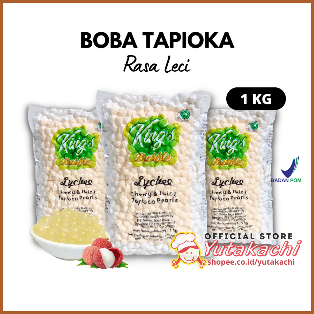 Jual Topping Boba Tapioka 1KG / Boba Pearl / King's Bubble / Bubble Tea ...