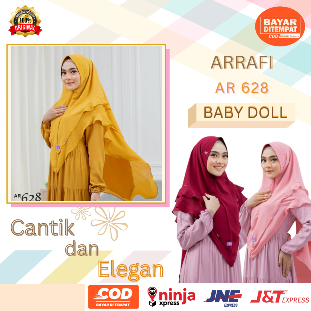 Jual HIJAB AR RAFFI AR 628 | BERGO INSTAN JUMBO TERBARU 2023 DEWASA ...