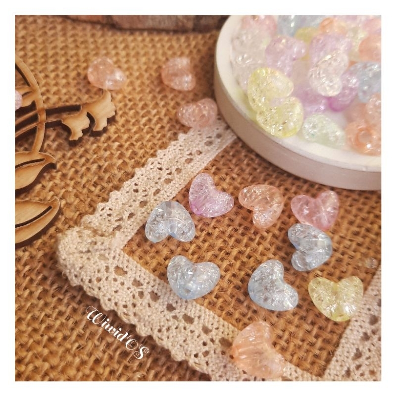 Jual (18 biji) MANIK PLASTIK RETAK LOVE 12 mm | Shopee Indonesia