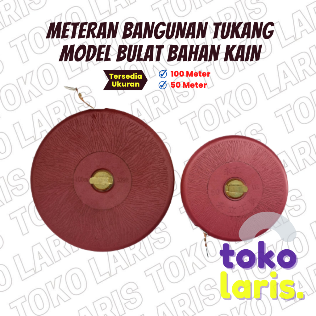 Jual METERAN BULAT TUKANG ALAT PENGUKUR TANAH BANGUNAN GULUNG ROL ROLL ...
