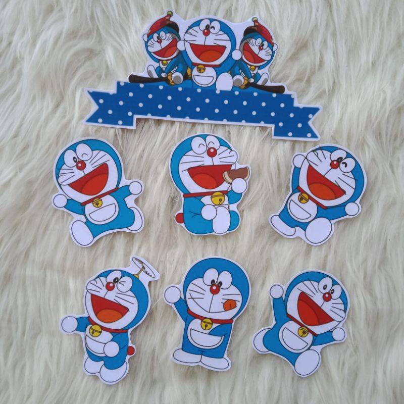 Jual TOPER KARAKTER DORAEMON/HIASAN KUE ULANG TAHUN/ISI BANYAK | Shopee ...