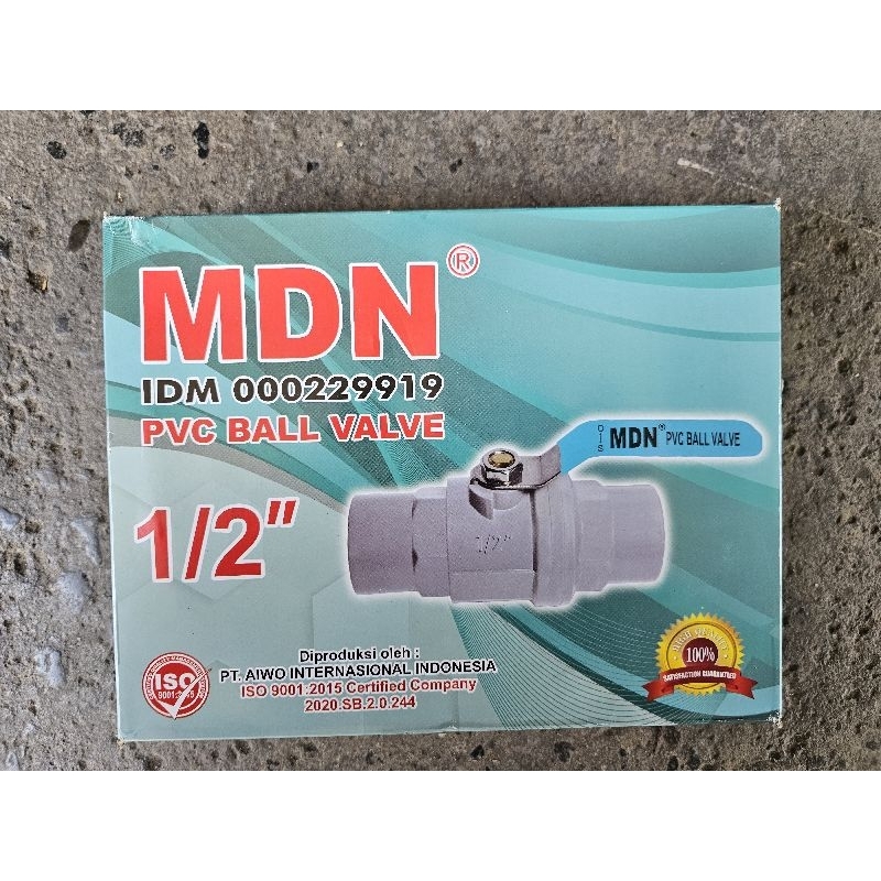 Jual StopKran Ball Valve PVC Gagang Besi MDN 1/2inch (Per Lusin) | Shopee Indonesia