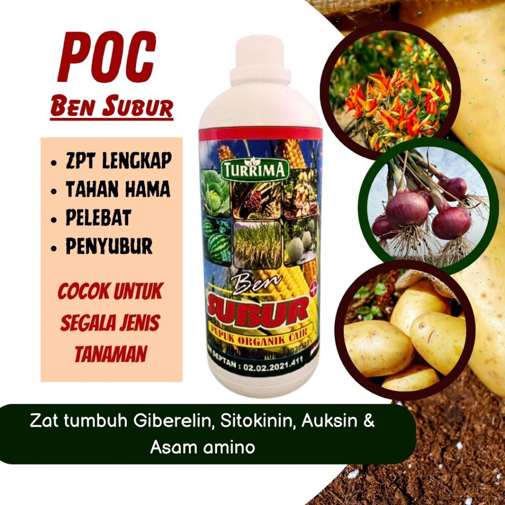 Jual Pupuk Organik Pelebat Penyubur dan Pembesar Tanaman Buah dan Sayur, POC BEN SUBUR | Shopee ...