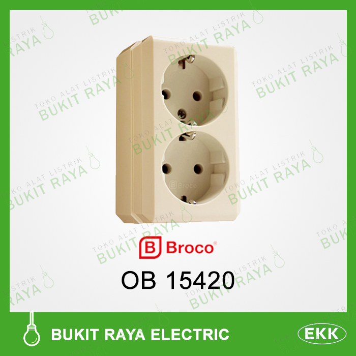 Jual Broco 15420 Double Stop Kontak Arde Outbow Cream | Shopee Indonesia