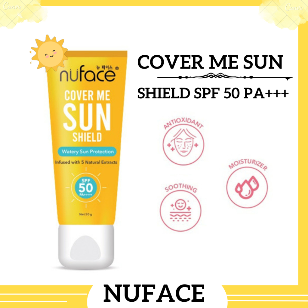 Jual Nuface Cover Me Sun Shield SPF 50 PA++++ / Sunscreen Wajah ...