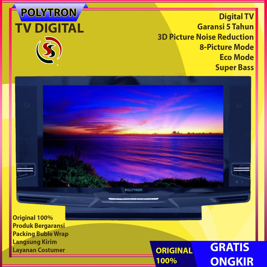 Jual TV DIGITAL Tabung POLYTRON 24V223 24 Inch Garansi Resmi | TV ...