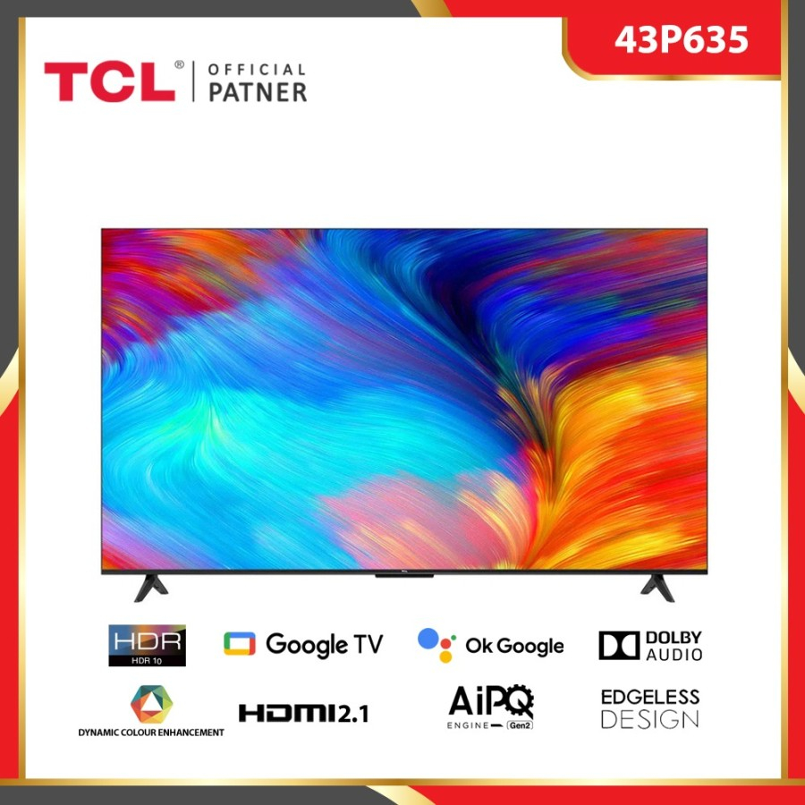 Jual TCL LED GOOGLE TV 43 inch 43P635 UHD 4K SMART TV P635 | Shopee ...