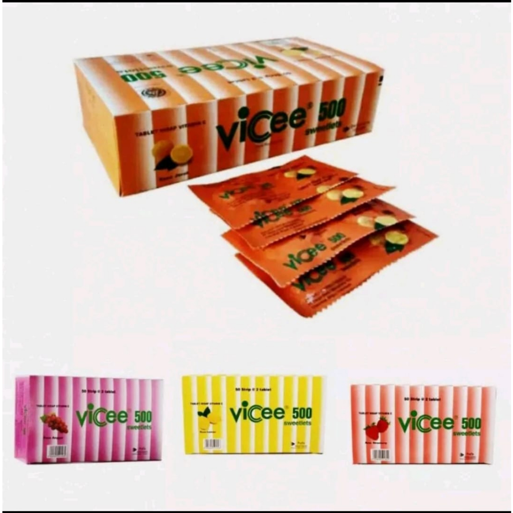 Jual Vicee 1 Box 100 Tablet Vitamin C 500mg (50 Strip) | Shopee Indonesia