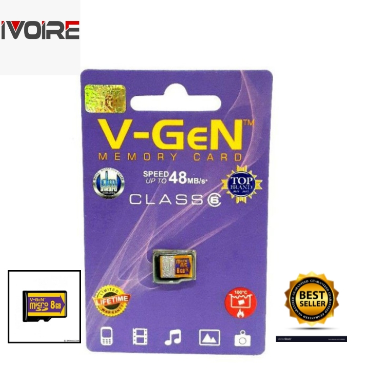 Jual Memori Micro SD 8GB Class 6 Memory Card Non Adaptor VGen | Shopee ...