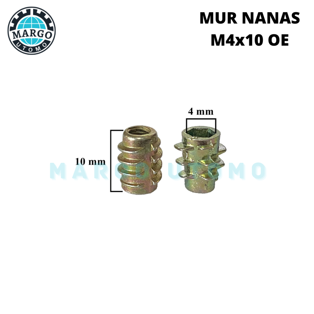 Jual Mur Nanas Mur Tanam M4x10 OE | Shopee Indonesia