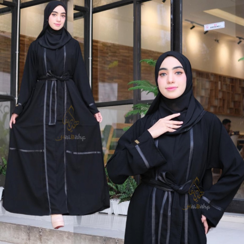 Jual Promo Abaya syari Gamis Hitam lis Turkey Dress Basic Arab Busui Friendly Dubai Turki ...