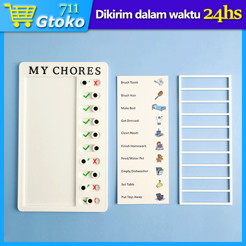 Jual Papan Jadwal Belajar To Do List Time Table My Chores Checklist Planner Memo Board | Shopee ...