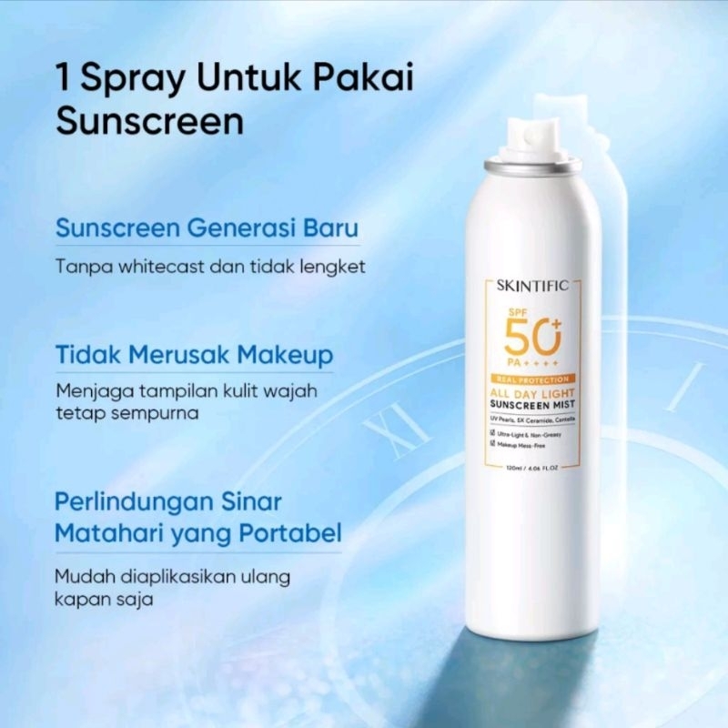 Jual SKINTIFIC SUNSCREEN MIST SPRAY 120ML | Shopee Indonesia