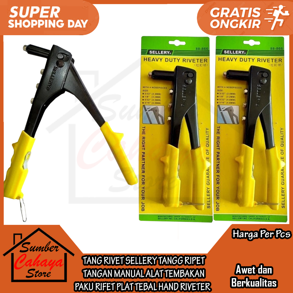 Jual Sellery Tang Rivet Tembak Heavy Duty Riveter 88-866 Alat Tembakan ...