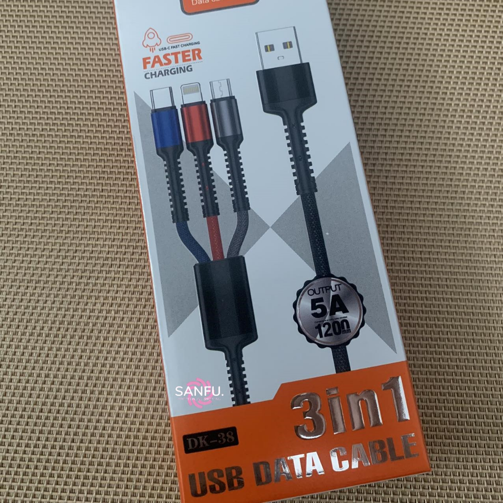 Jual Kabel Data Usb To Micro Usb Type C Lightning 3in1 Shopee