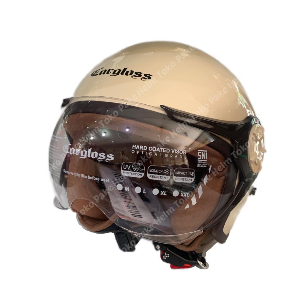 Jual Helm cargloss hijab retro original cream | Shopee Indonesia